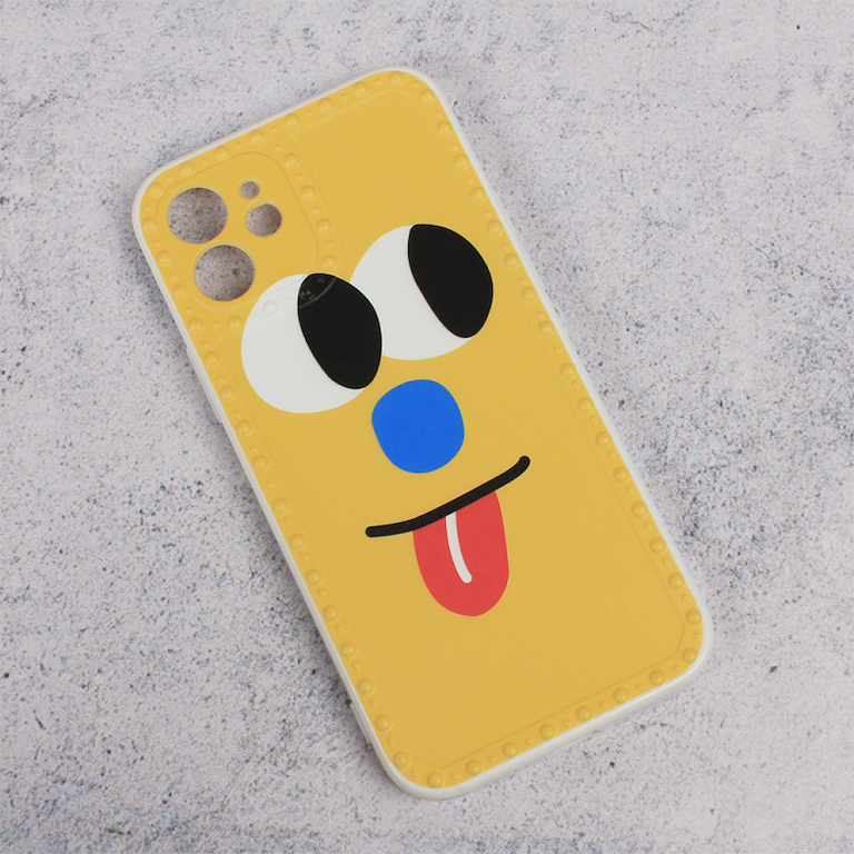 Zastitna maska (futrola) Smile face - iPhone 12 6.1 zuta
