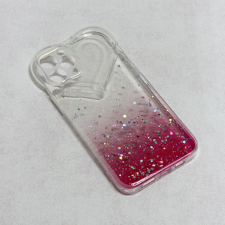 Zastitna maska (futrola) Heart Glitter - iPhone 13 pink