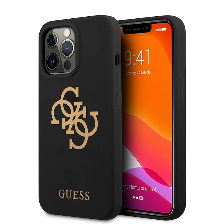 Zastitna maska (futrola) Guess Hc Silicone - iPhone 13 Pro crna (GUHCP13LLS4GGBK)