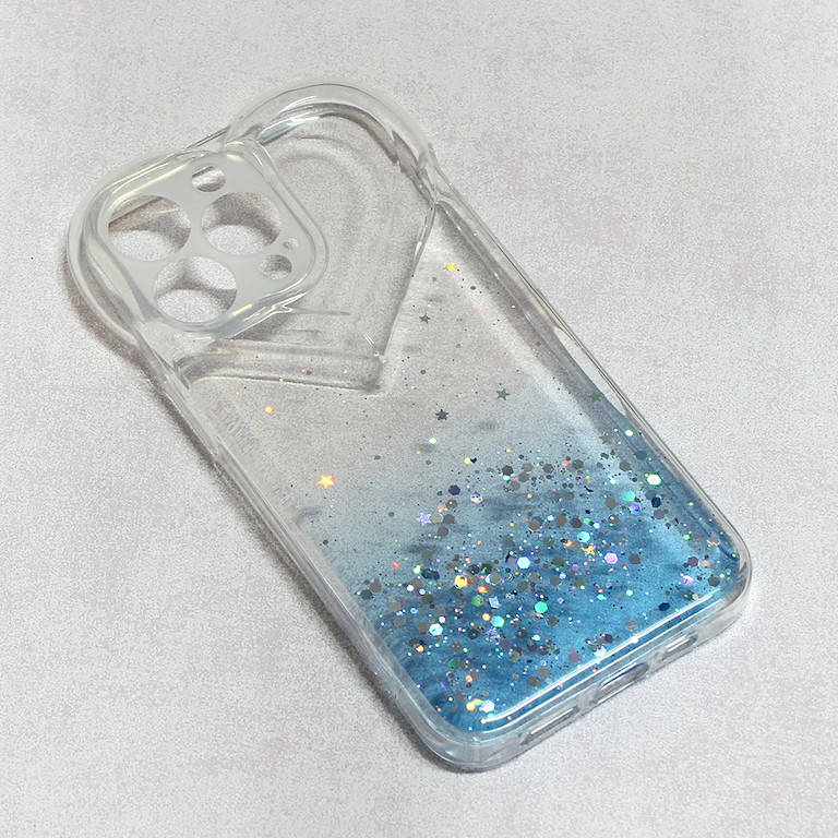 Zastitna maska (futrola) Heart Glitter - iPhone 13 Pro plava