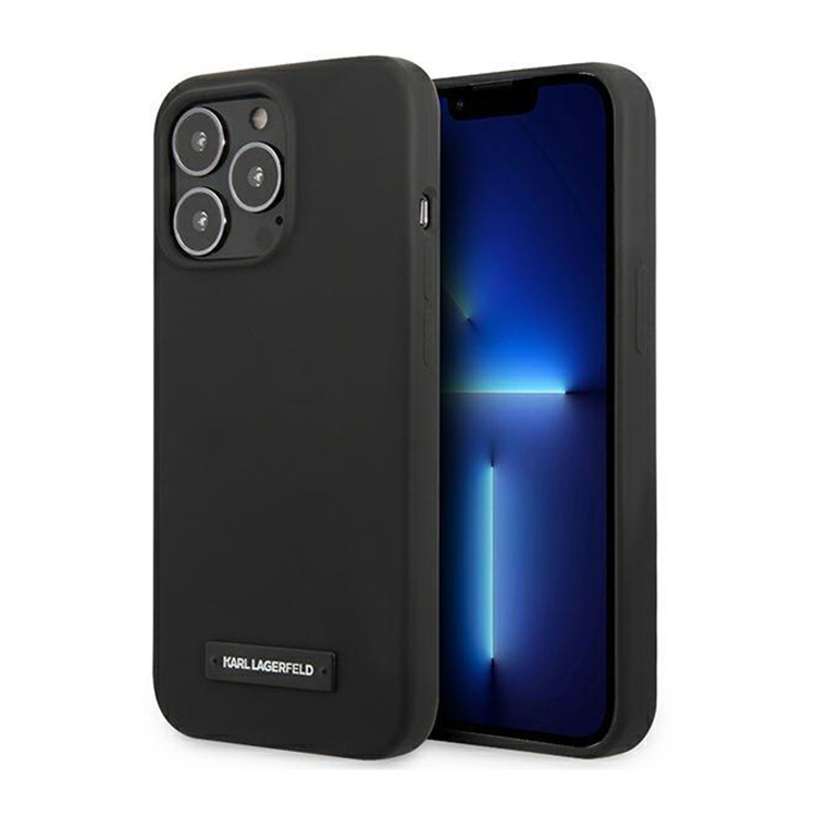 Zastitna maska (futrola) Karl Lagerfeld Hc Silicone Plaque - iPhone 13 Pro crna (KLHCP13LSLMP1K)