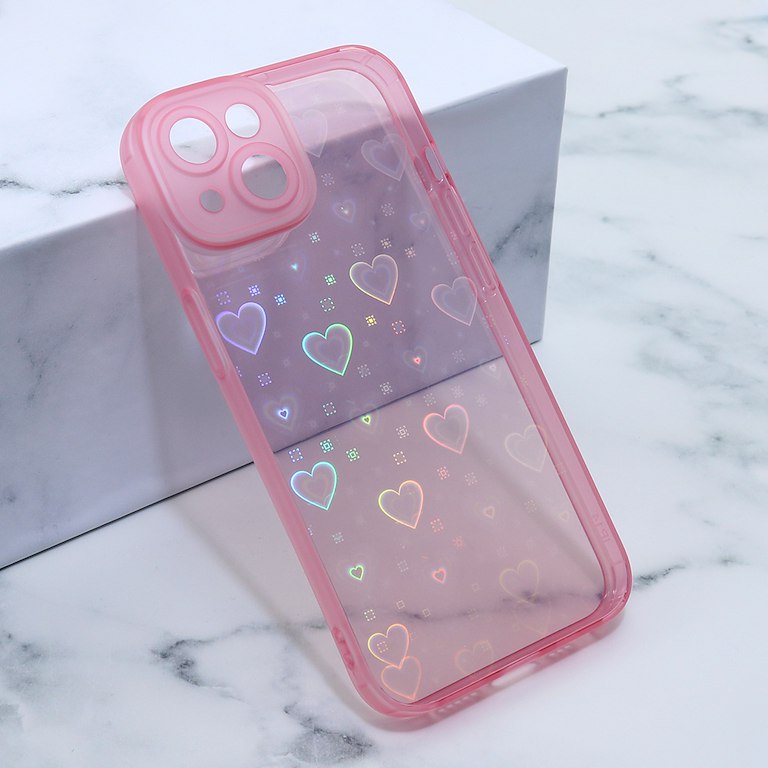 Zastitna maska (futrola) Heart Color IMD - iPhone 14 roze (MS)