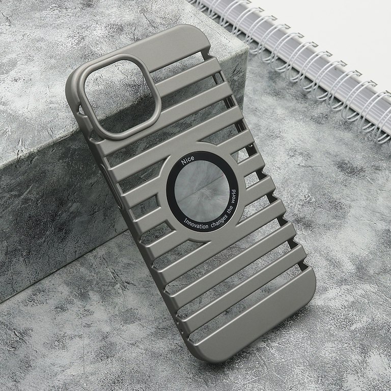 Zastitna maska (futrola) LINES LOGO CUT - iPhone 14 (6.1) siva (MS)