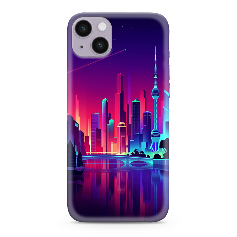 Zastitna ultra tanka (skin) maska / futrola PRINT CLEAR NEON WAVE - iPhone 14 Plus (6.7) NW05 (MS)