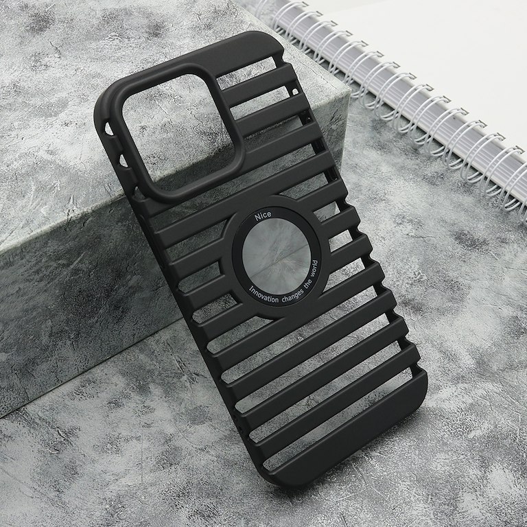 Zastitna maska (futrola) LINES LOGO CUT - iPhone 14 Pro Max (6.7) crna (MS)