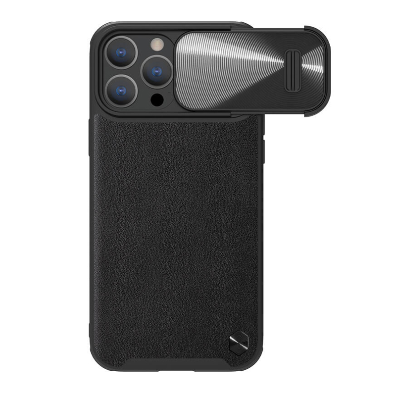 Zastitna maska (futrola) Nillkin Cam Shield Leather S - iPhone 14 Pro Max (6.7) crna (MS)