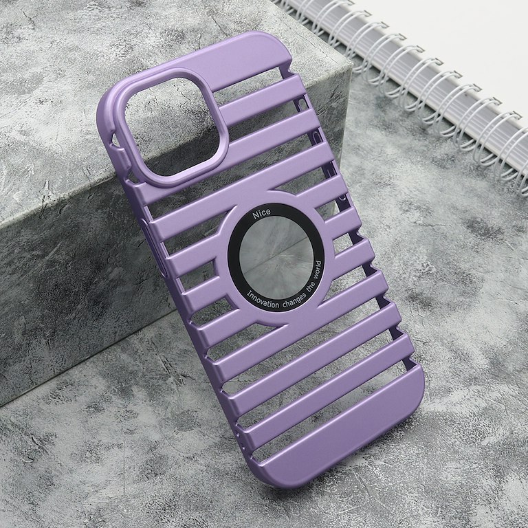 Zastitna maska (futrola) LINES LOGO CUT - iPhone 15 ljubicasta (MS)