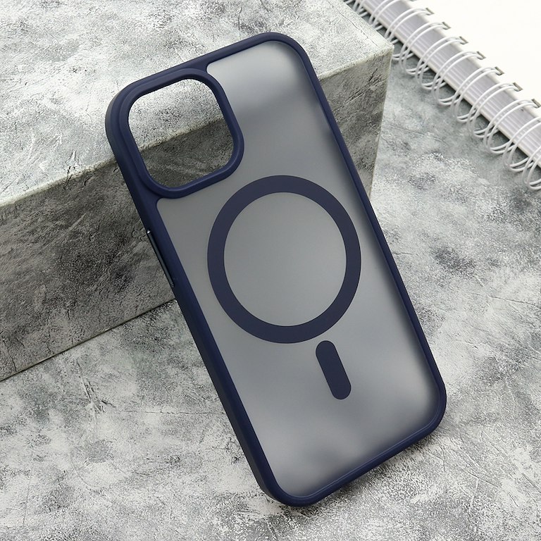 Zastitna maska (futrola) SILKY MAGSAFE mat - iPhone 15 plava (MS)