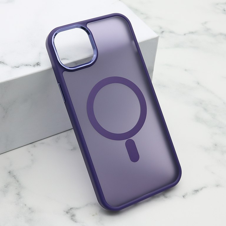 Zastitna maska (futrola) SILKY MAGSAFE - iPhone 15 Plus ljubicasta (MS)