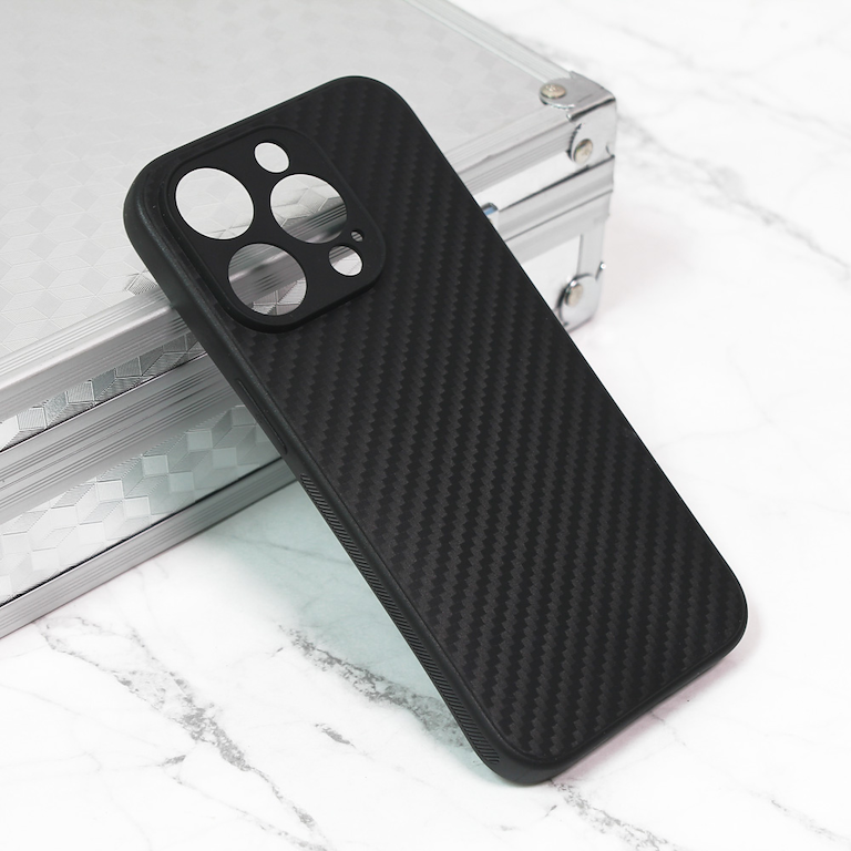 Zastitna maska (futrola) Carbon fiber - iPhone 15 Pro 6.1 crna