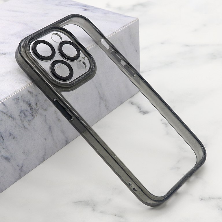 Zastitna maska (futrola) DIAMOND LENS - iPhone 15 Pro (6.1) crna (MS)