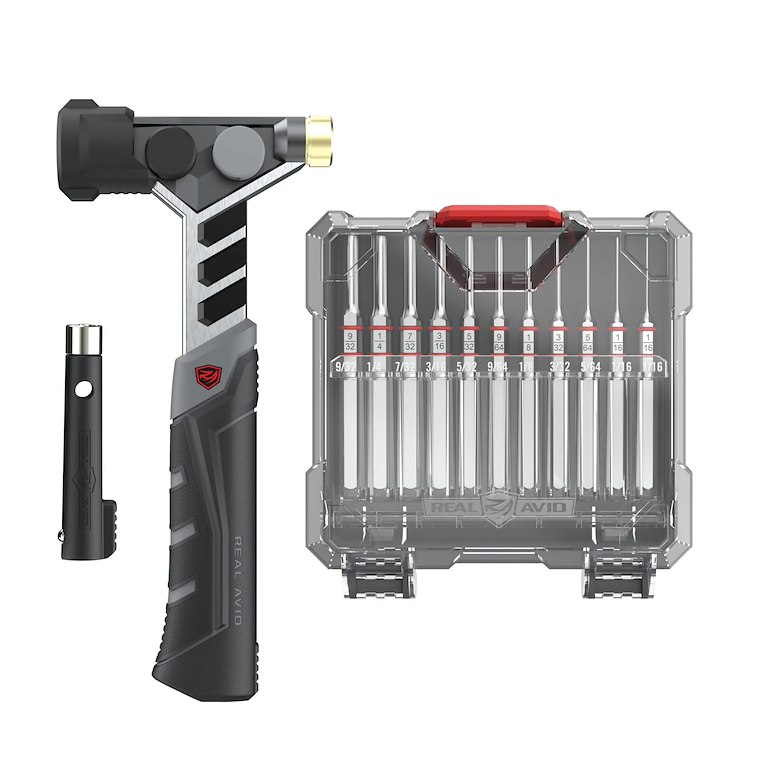 ARMORER’S MASTER HAMMER™ AND ACCU-PUNCH® 11-PIECE STANDARD PIN PUNCH SET