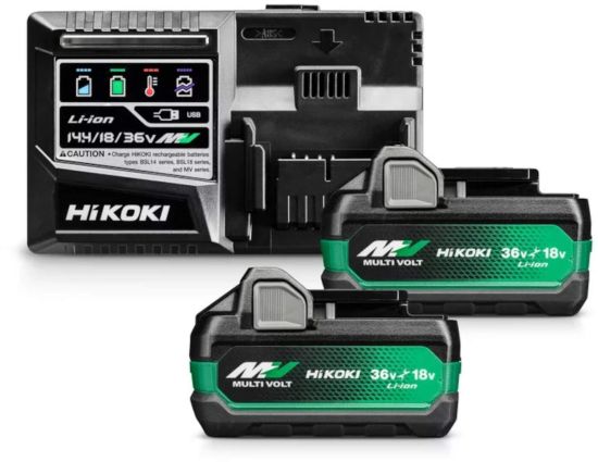 Hikoki set 2 x 36V-2,5Ah / 18V-5,0Ah BSL36A18X Multi Volt baterija + UC18YSL3 punjač (UC18YSL3-WHZ)