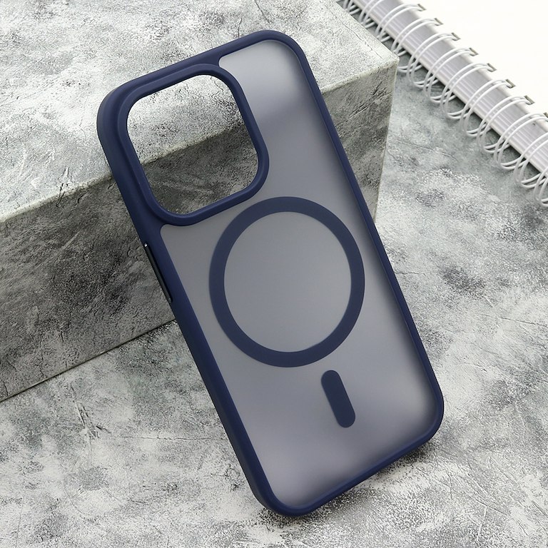 Zastitna maska (futrola) SILKY MAGSAFE mat - iPhone 15 Pro (6.1) plava (MS)
