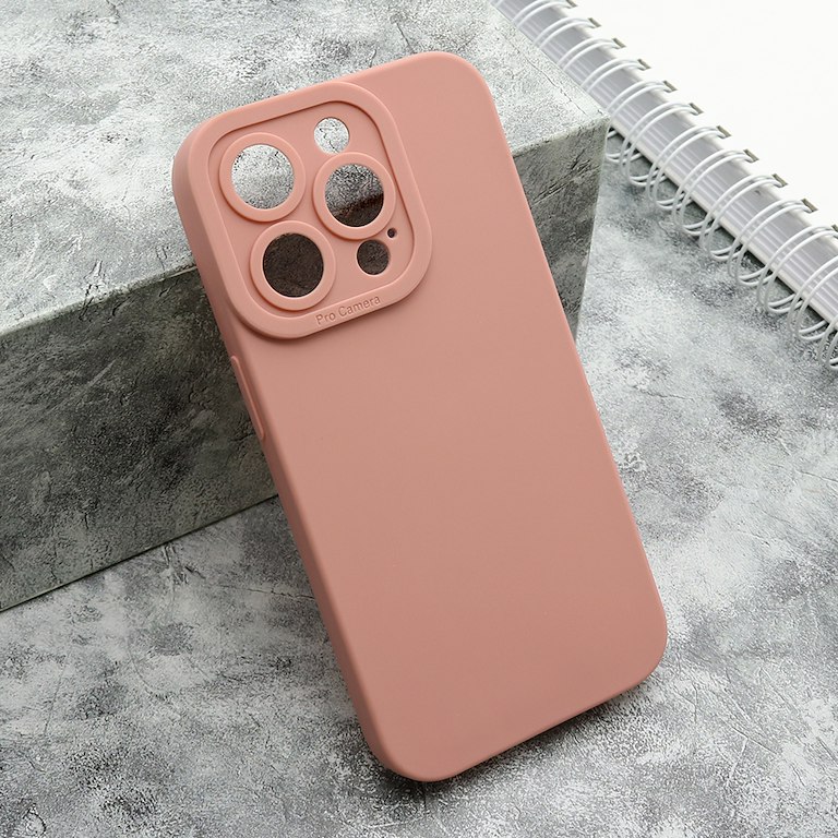 Zastitna silikonska maska (futrola) Pro Camera - iPhone 15 Pro (6.1) roze (MS)