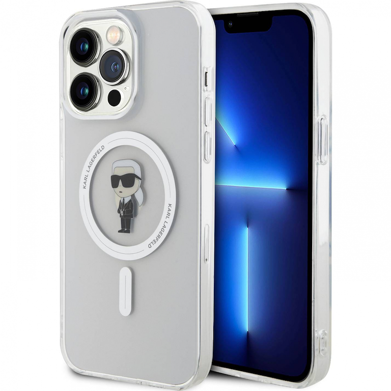 Zastitna maska (futrola) Karl Lagerfeld Hc Magsafe IML Ikonik - iPhone 15 Pro Max 6.7 Transparent (KLHMP15XHFCKNOT)