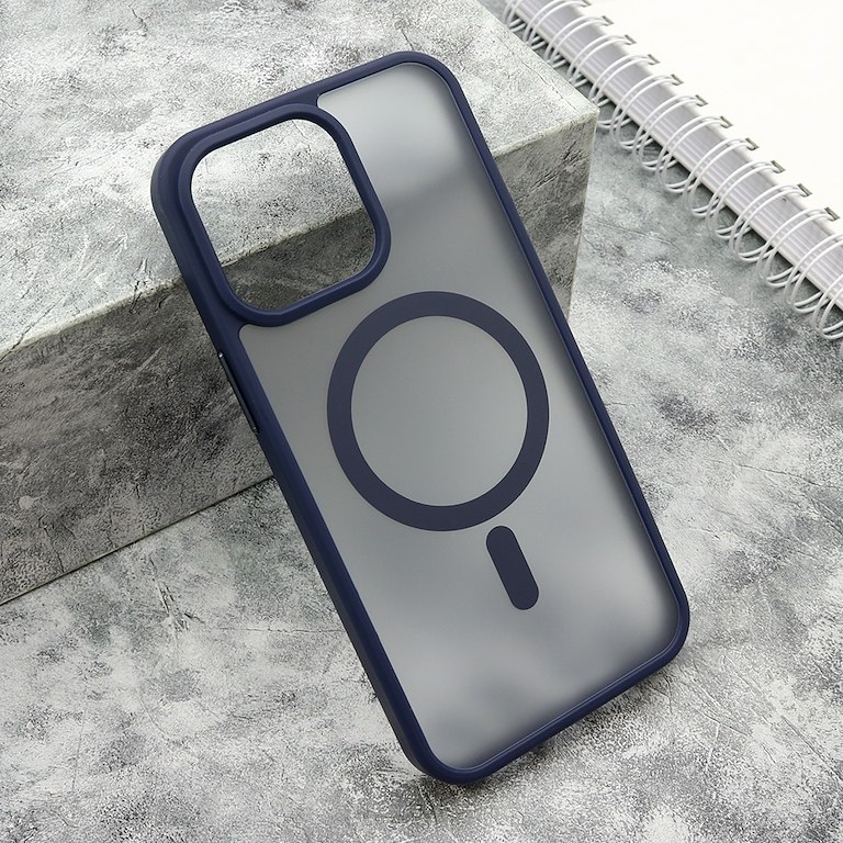 Zastitna maska (futrola) SILKY MAGSAFE mat - iPhone 15 Pro Max (6.7) plava (MS)