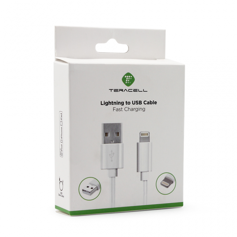 Data kabl Teracell Plus 2.4A - iPhone lightning beli 1.2m