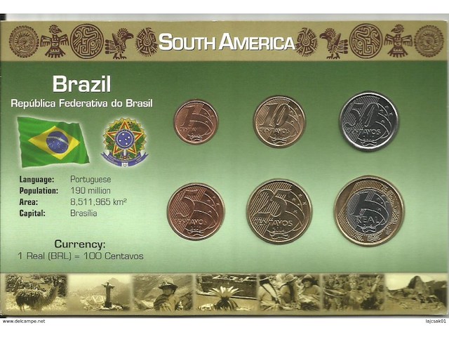 Brazil 2004 - 2007. Kompletan set kovanica UNC