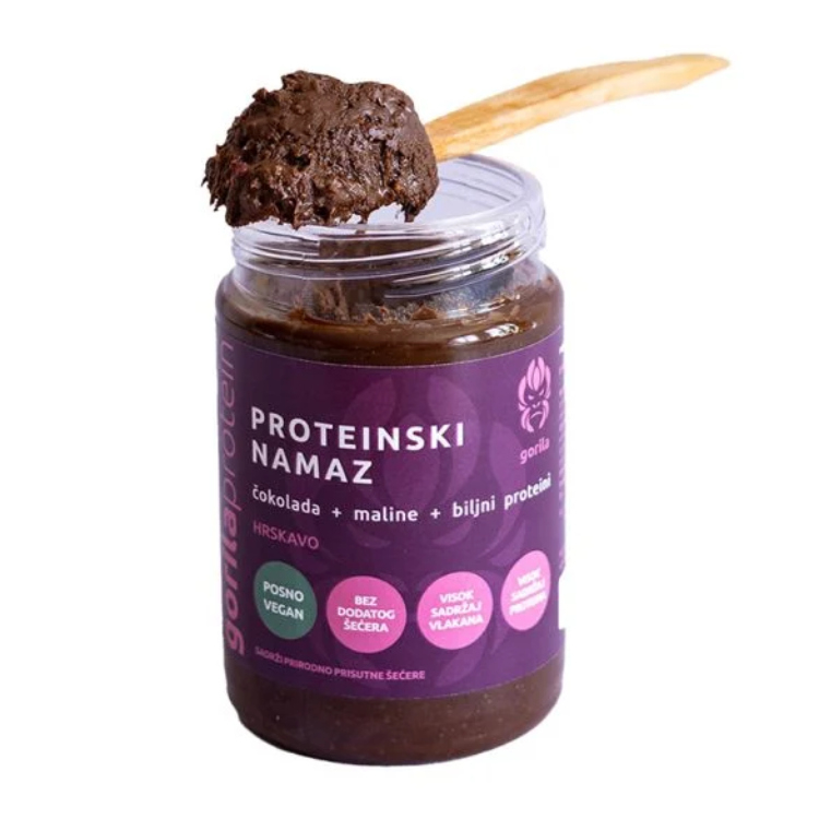 Gorila proteinski namaz čokolada + maline + biljni proteini 375g