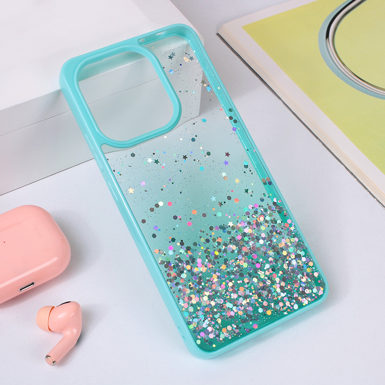 Zastitna maska (futrola) okvir Glitter - Xiaomi Redmi Note 13 4G mint