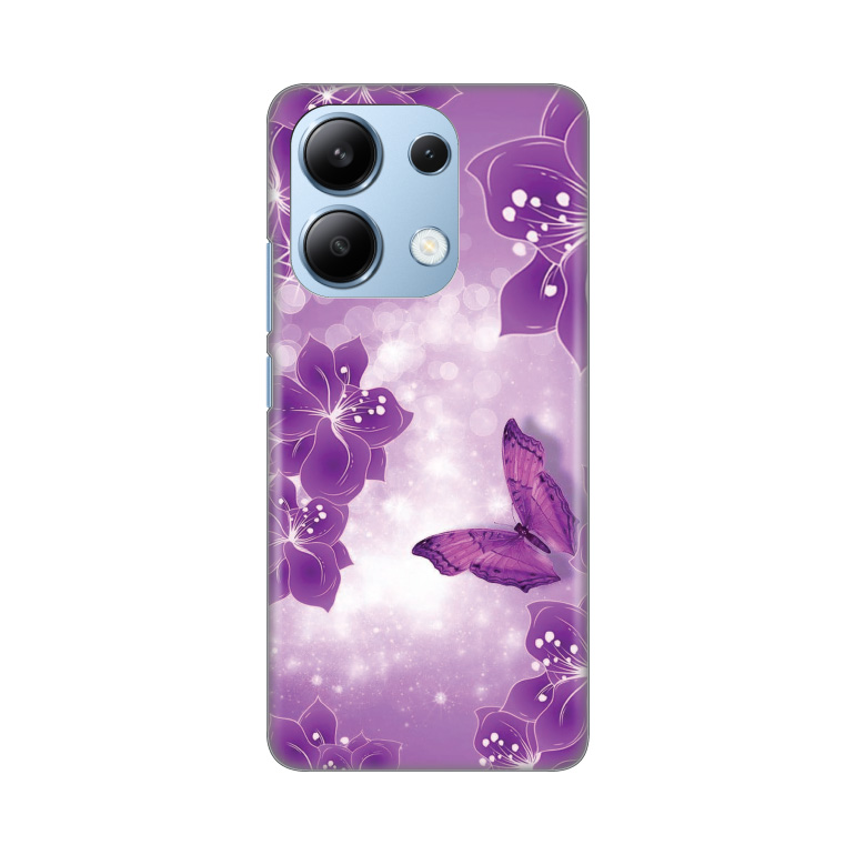 Zastitna silikonska maska (futrola) PRINT - Xiaomi Redmi Note 13 4G Butterfly And Flowers