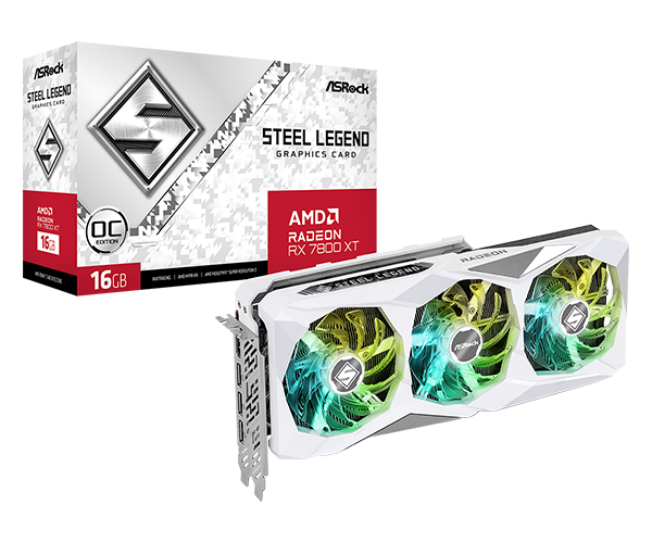SVGA Asrock Radeon RX 7800 XT Steel Legend 16GB GDDR6 OC, RX7800XT SL 16GO