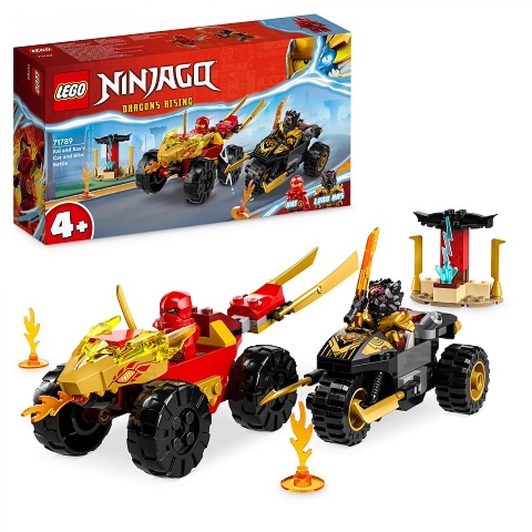 LEGO NINJAGO KAI AND RASS CAR EVO AND BIKE BATTLE