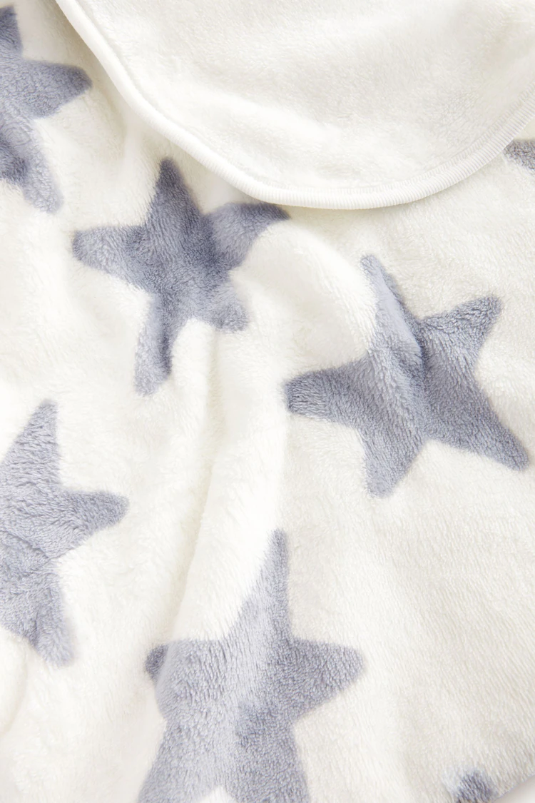 Grey Star Fleece Baby Blanket