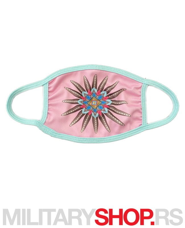 Ženska roze maska sa sublimacionom Mandala štampom