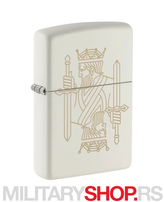 Beli Zippo upaljač King Queen 49847
