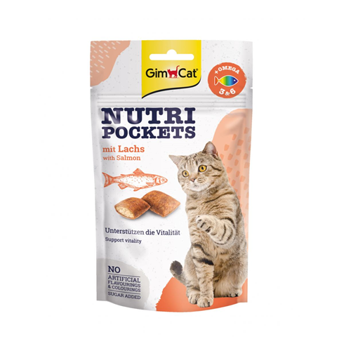 GimCat Nutri Pockets Salmon&Omega 3+6 poslastica za mačke 60g