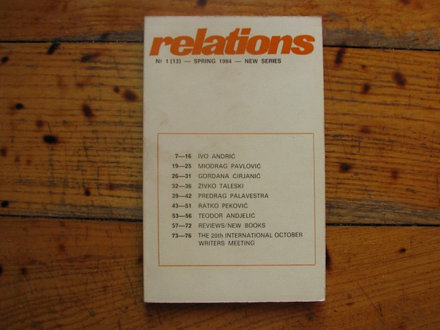 RELATIONS 1/1984