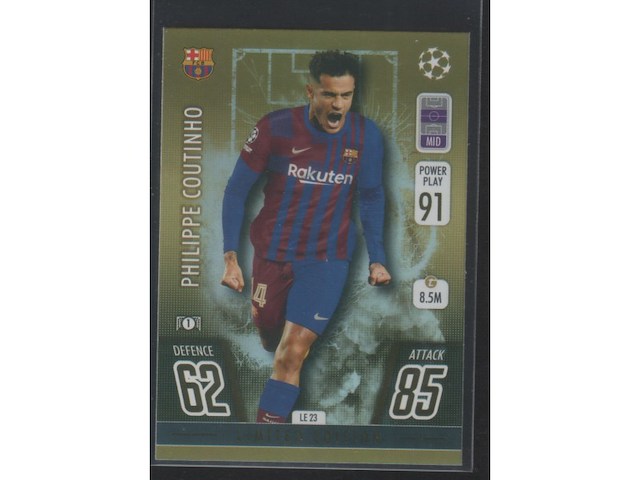 2021/22 Match Attax UEFA CL Coutinho Limited Edition