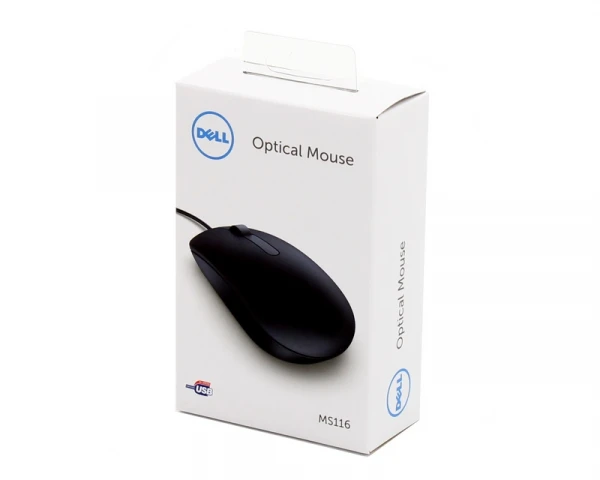 DELL MS116 USB Optical crni retail box miš