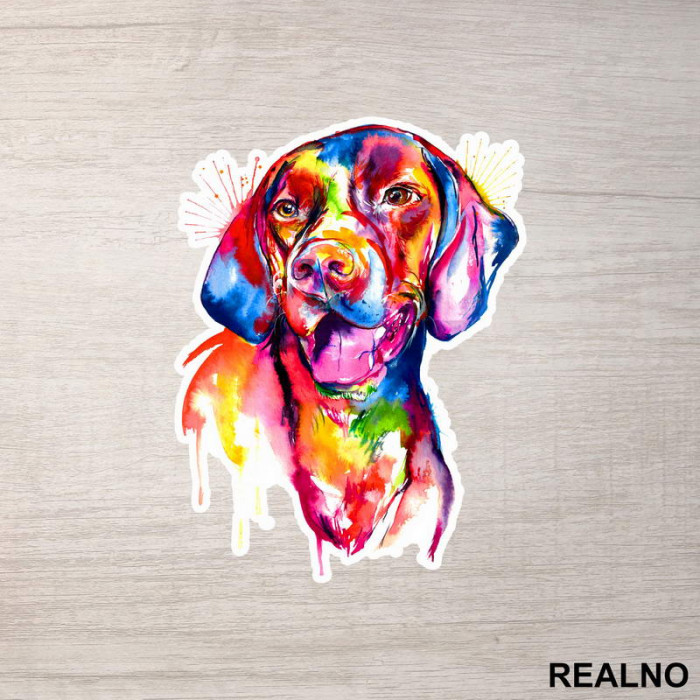 GERMAN SHORT-HAIRED POINTER COLORFUL ART - ŽIVOTINJE - NALEPNICA