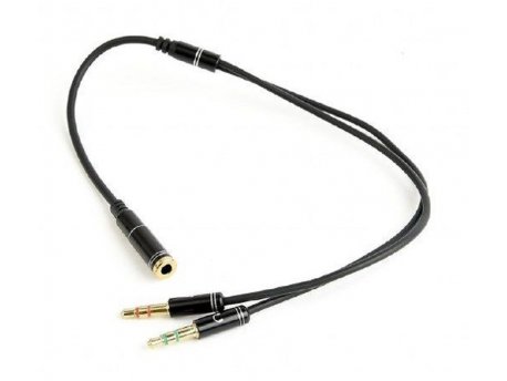 GEMBIRD CCA-418A ** Gembird 3.5mm Headphone Mic Audio Y Splitter Cable Female to 2x3.5mm Male adapter (95)