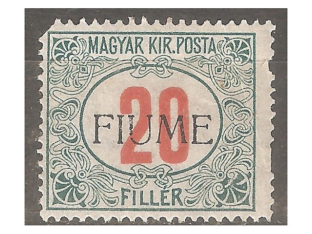 1918 - FIUME Porto 20 fil. MH