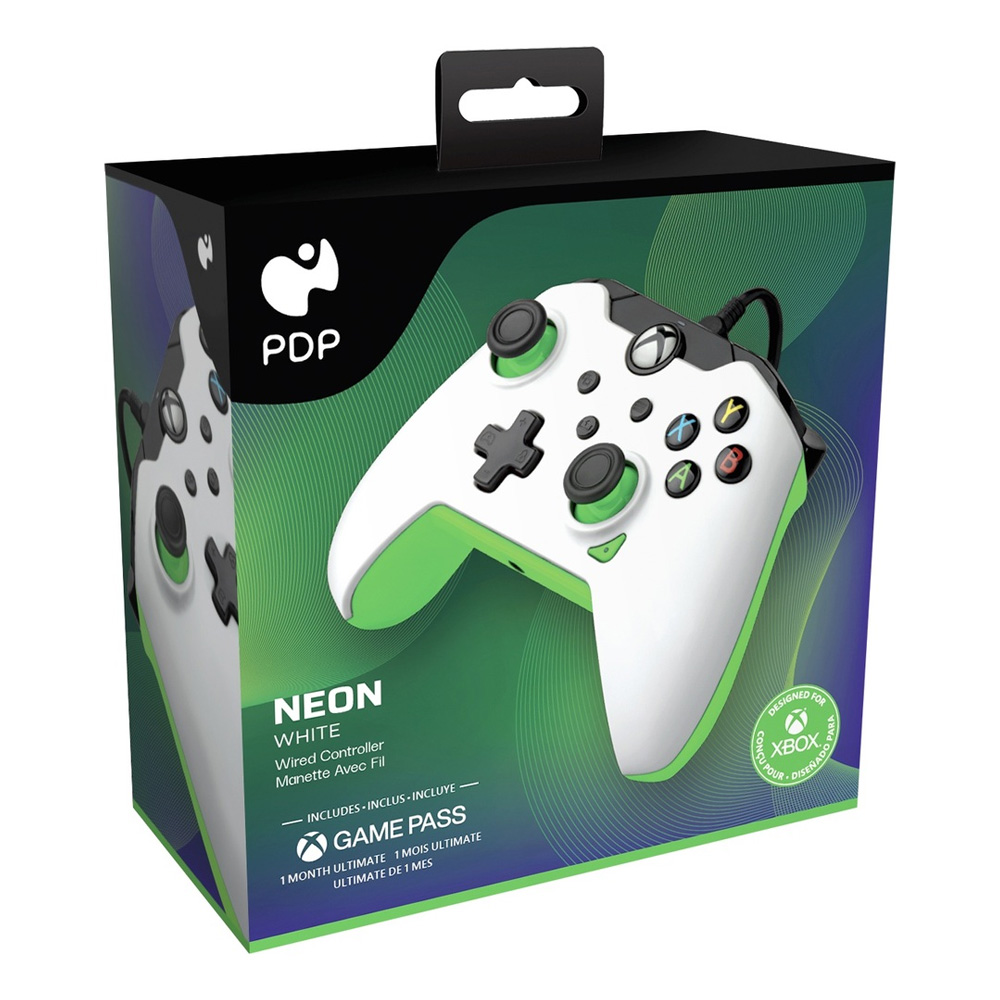 XBOX/PC Wired Controller White Neon Green