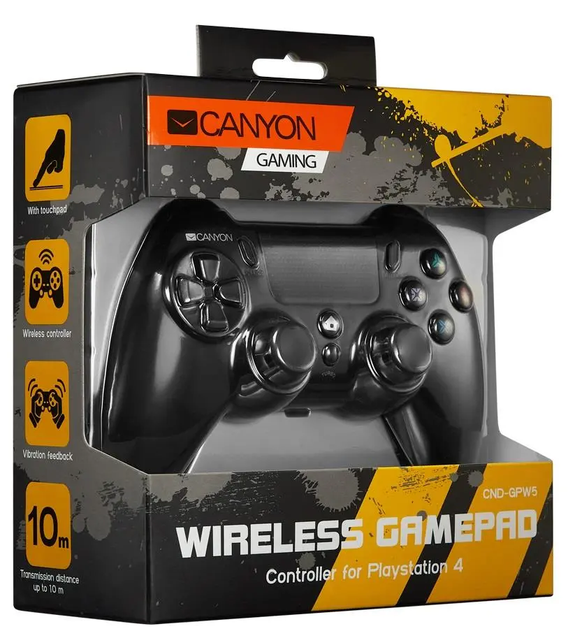 CANYON Gamepad GP-W5 Wireless PS4, Crni