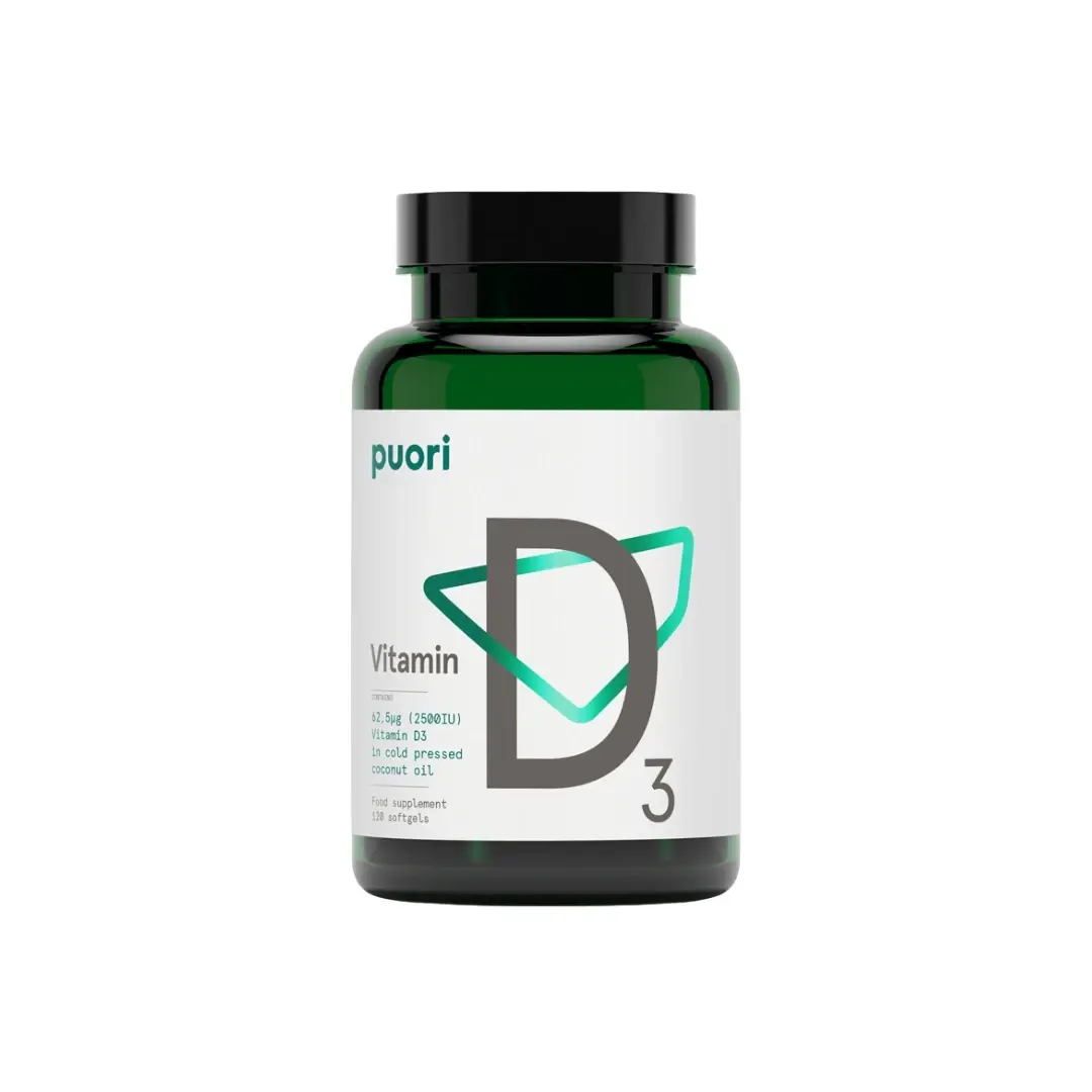 PUORI Vitamin D3 120 mekih kapsula