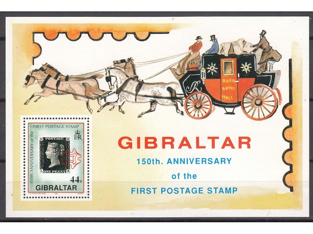 Gibraltar 1990 Crni Peni blok **