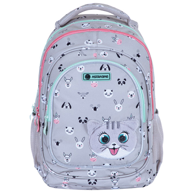 Ranac đački anatomski 3zipa AB330 Kitty The Cute 24.Astrabag 502023070 sivi