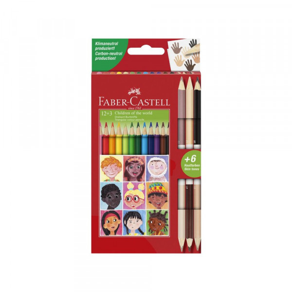 Drvene bojice Faber Castel Children triangular 1/12 + 3 bicolor 511514