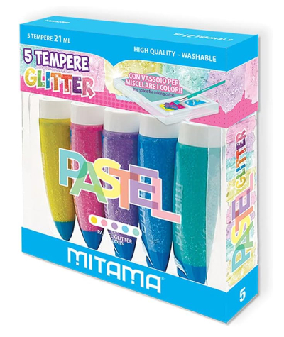 Tempera set 5 - Glitter Tube, Washable Pastel
