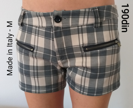 Mde in Italy ženski krem karirani šorts M/38