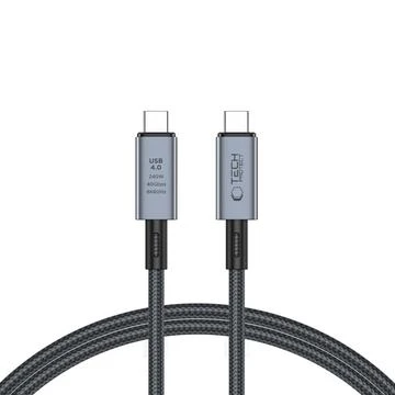 TECH-PROTECT ULTRABOOST MAX USB 4.0 TYPE-C CABLE - PD240W, 1M, 8K 40GBPS - GREY