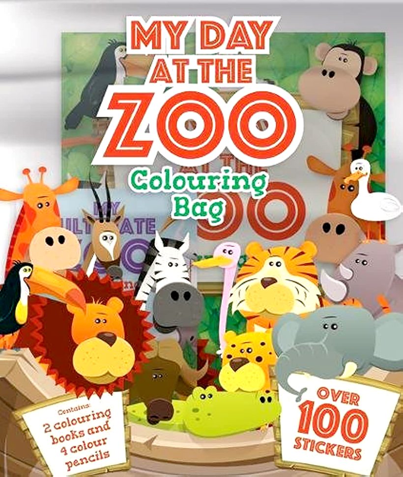 My Day at the Zoo Colouring Bag