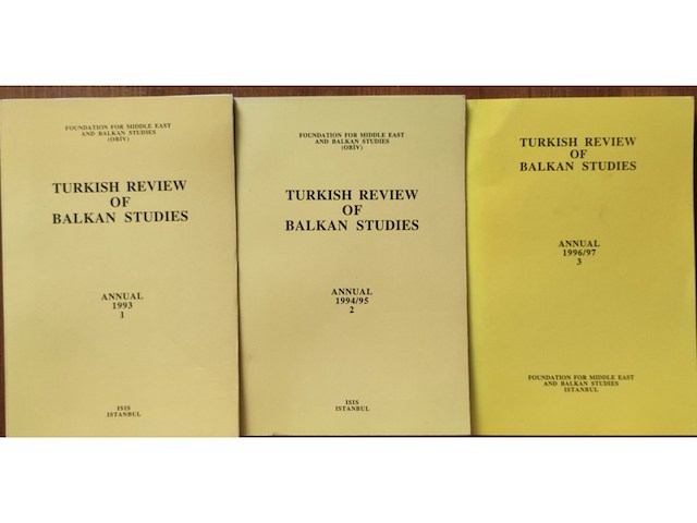 Turkish Review of Balkan Studies , 1, 2, 3