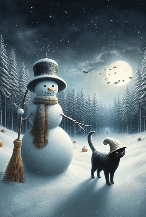 Snowman and Cat